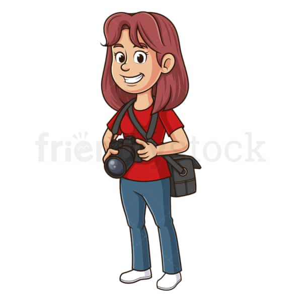 Cartoon Photographer With Camera Vector Clipart Graphic - FriendlyStock