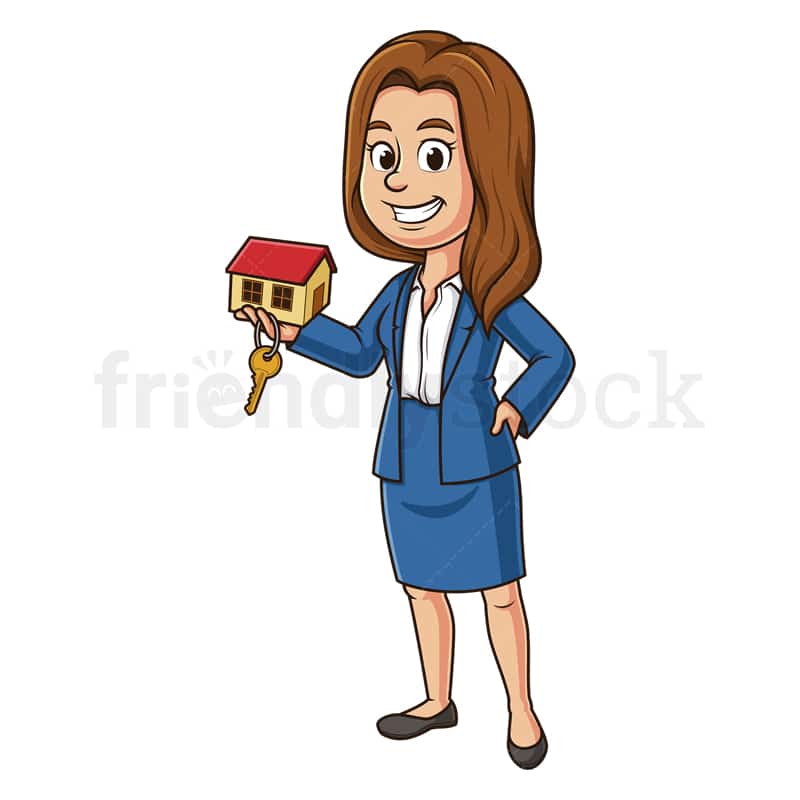 Cartoon Female Realtor Vector Clipart Graphic - FriendlyStock