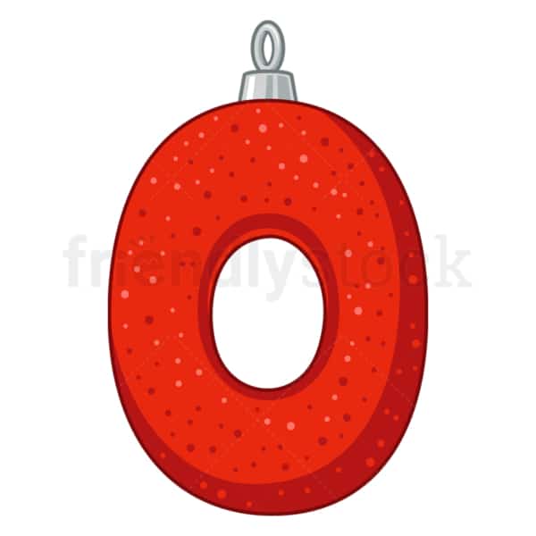 Cartoon Christmas Number 0 Vector Clip Art Image - FriendlyStock