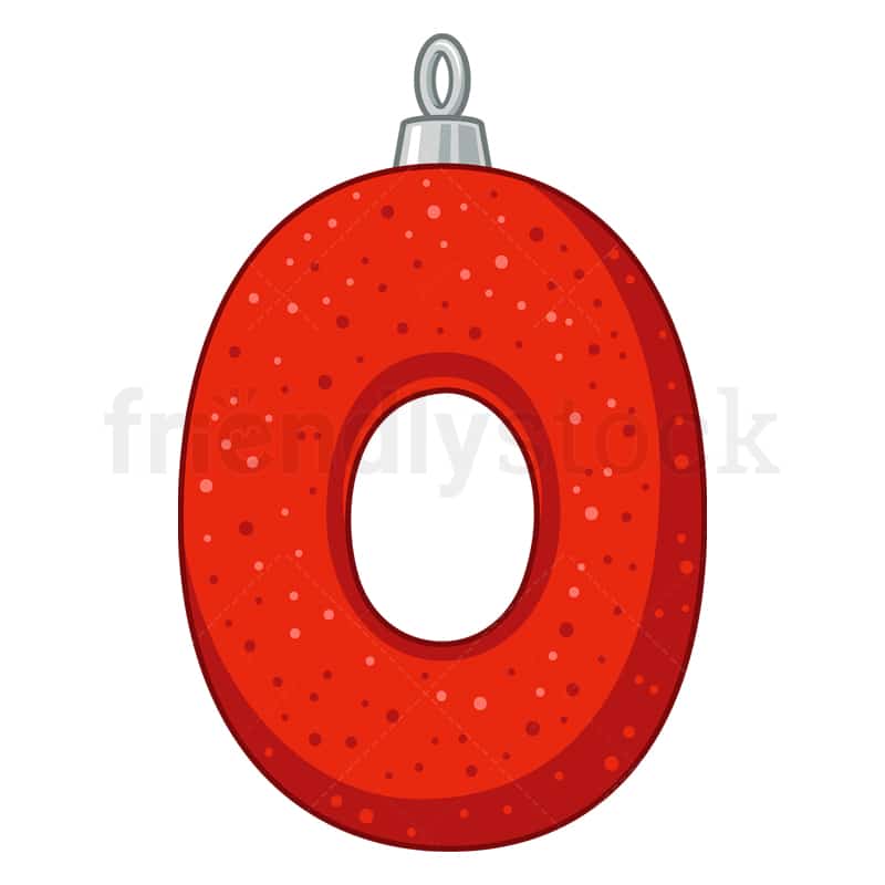 Cartoon Christmas Number 0 Vector Clip Art Image - FriendlyStock