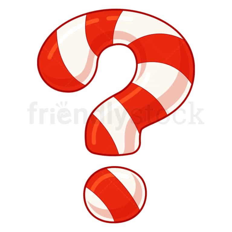 Cartoon Christmas Question Mark Vector Clip Art Graphic - FriendlyStock