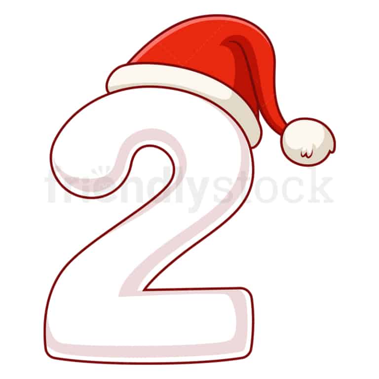 Cartoon Christmas Numbers Collection Clipart Vector Graphics Bundle ...