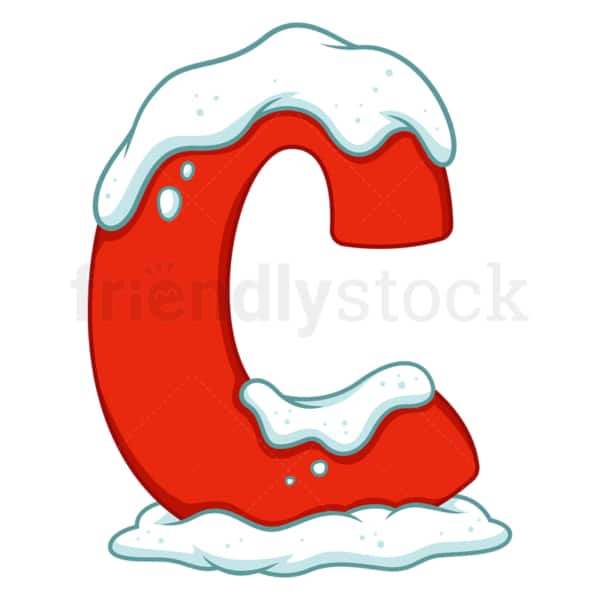 Cartoon Christmas Capital Letter C Vector Clipart - FriendlyStock