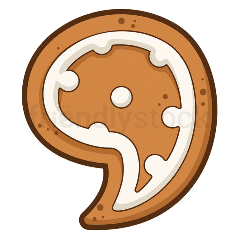 Cartoon Christmas Comma Vector Clip Art Graphic - FriendlyStock