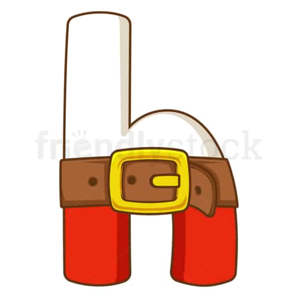 Cartoon Christmas Lowercase Letter H Vector Graphic - FriendlyStock