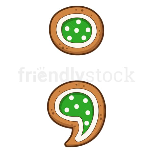 Cartoon Christmas Semicolon Vector Clip Art Graphic - FriendlyStock