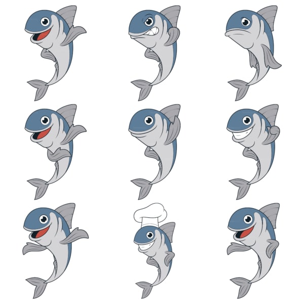 Cartoon Sardine Fish Clipart Vector Collection - FriendlyStock