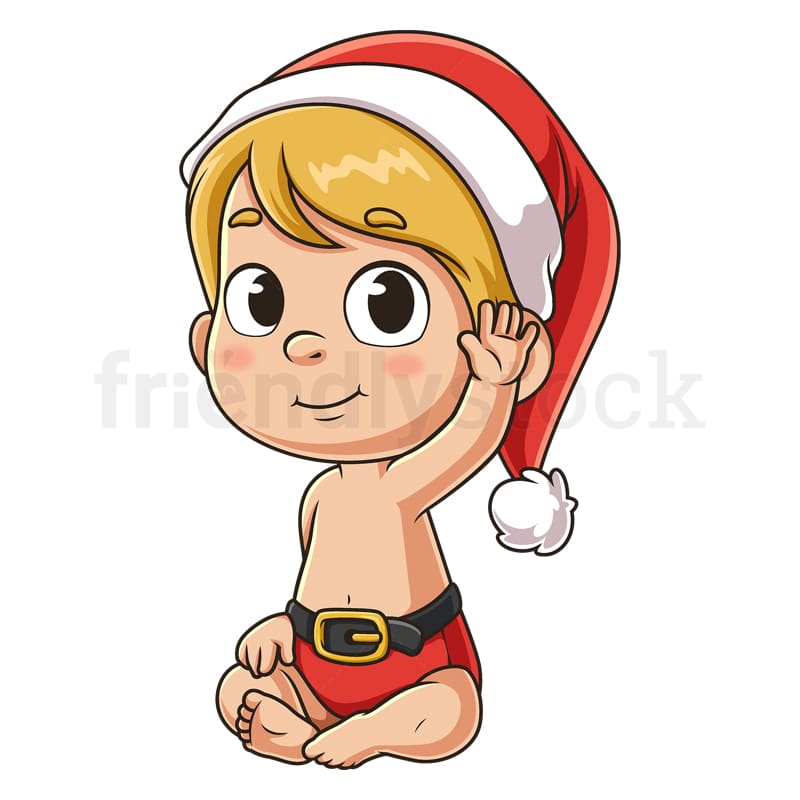 Cartoon Baby Santa Claus Vector Clip Art Graphic - FriendlyStock