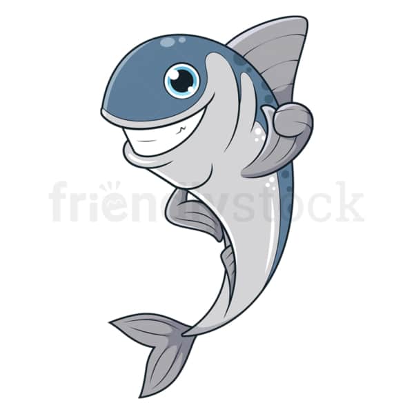 Cartoon Sardine Fish Thumbs Up Vector Clip Art Graphic - FriendlyStock