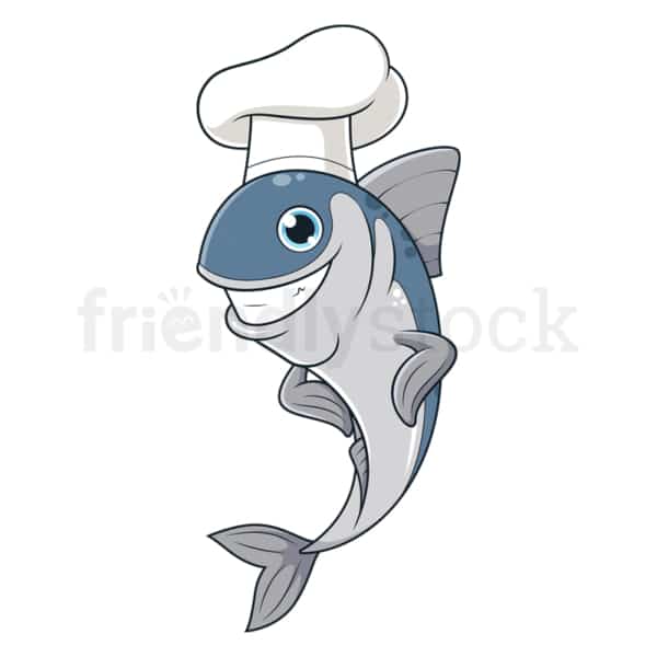 Cartoon Sardine Fish Chef Vector Clip Art Graphic - FriendlyStock