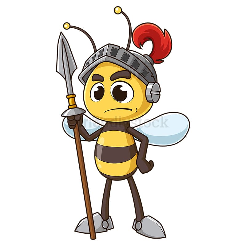 Cute Guard Bee Clipart Vector Collection - FriendlyStock